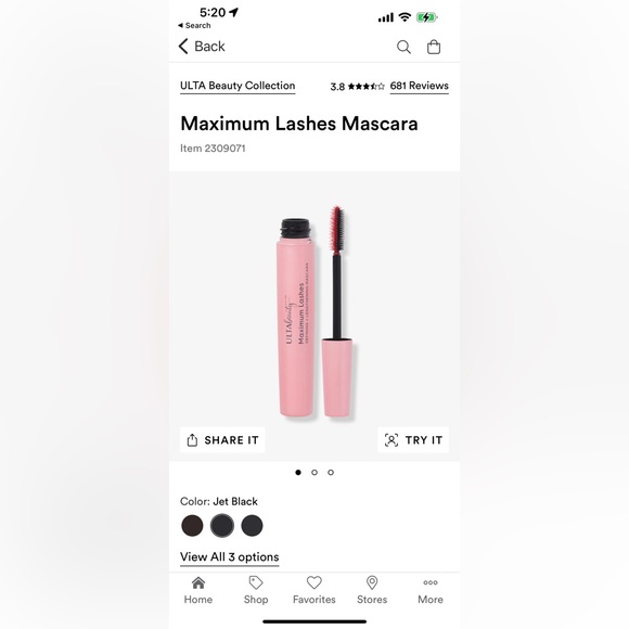 Ulta Beauty | Makeup | New Ulta 2 Maximum Lashes Black Mascara | Poshmark